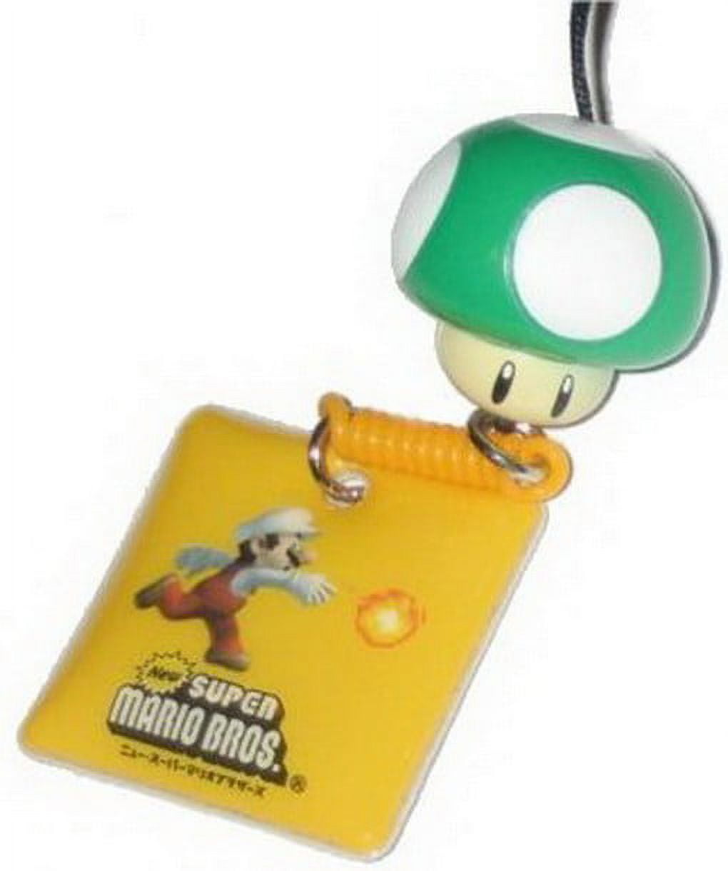 Nintendo Super Mario Bros. One-Up Mushroom & Fire Mario Charm Keychain ...