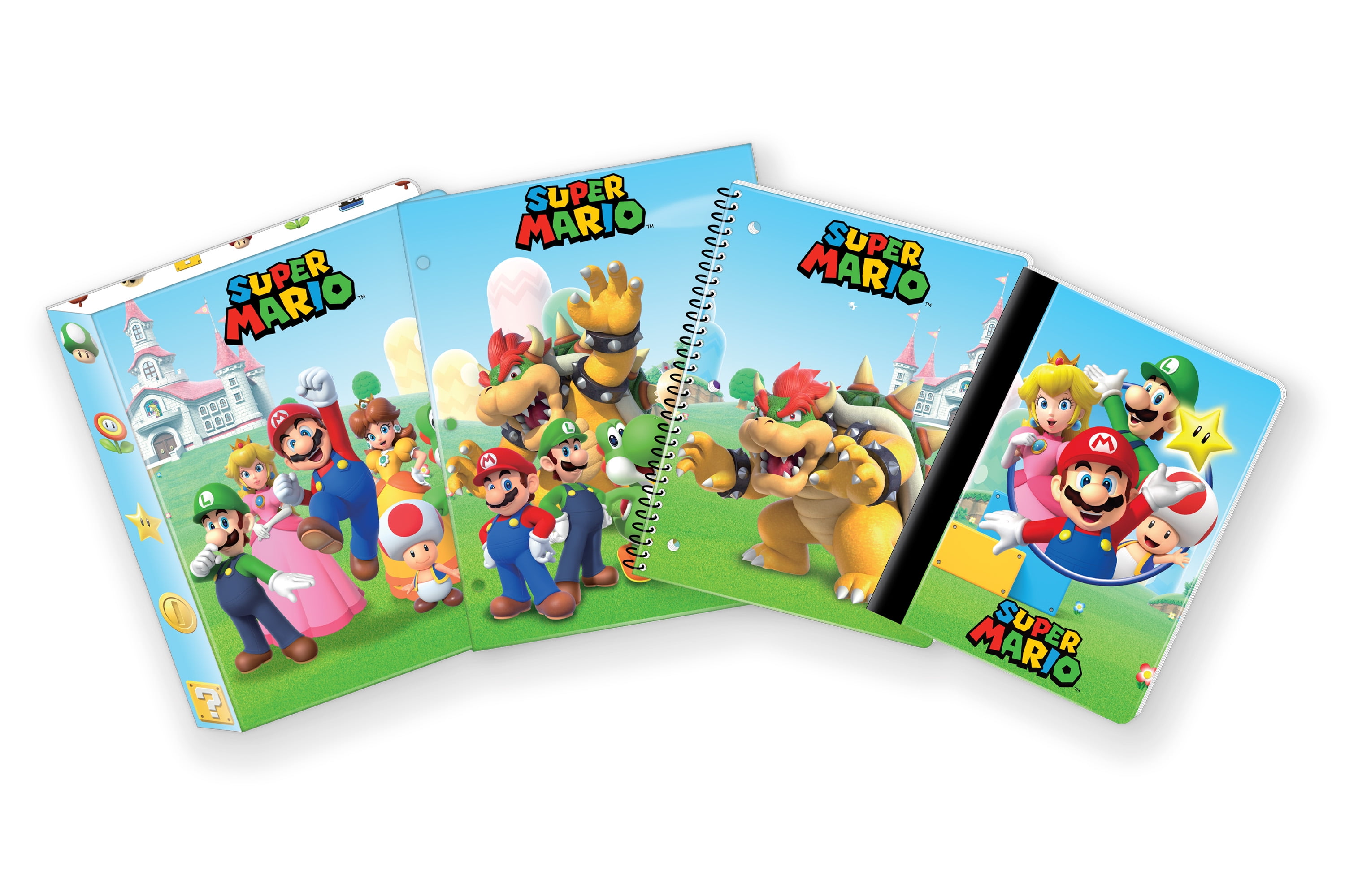 Nintendo Super Mario Bros. Stationery Bundle, Includes 4 Pieces, Binder ...