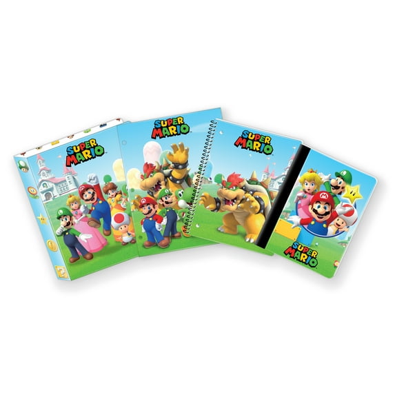 Nintendo Super Mario Bros. Stationery Bundle, Includes 4 Pieces, Binder ...