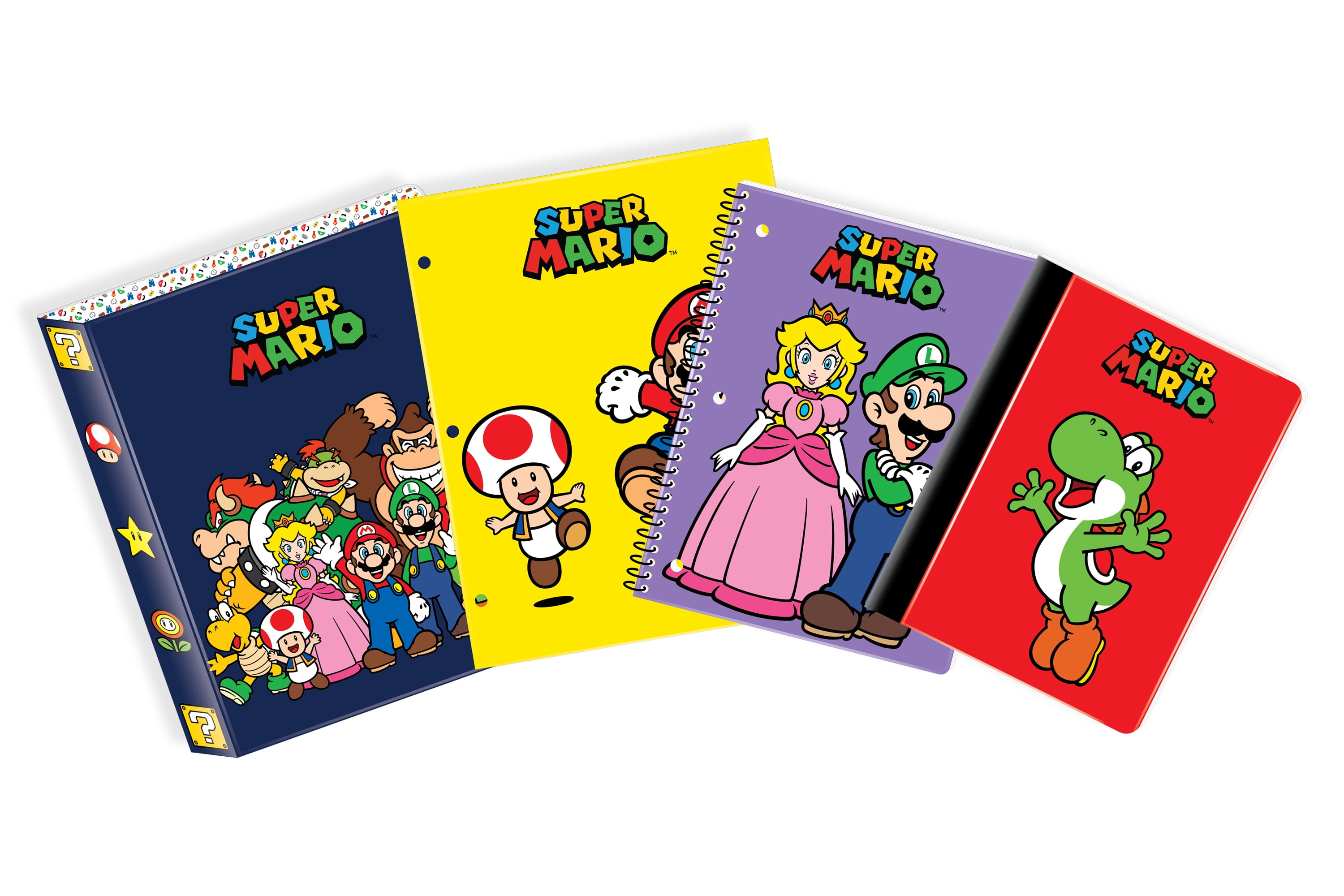 Nintendo Super Mario Bros. Stationery Bundle, 4 Count, Multi-Color ...