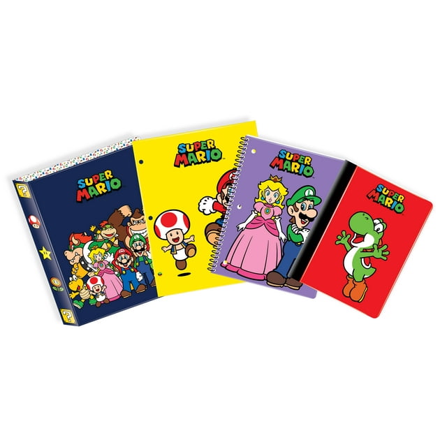 Nintendo Super Mario Bros. Stationery Bundle, 4 Count, Multi-Color ...