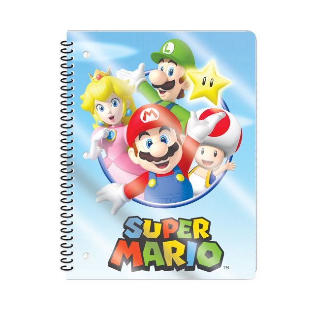 Nintendo Super Mario Brothers 1-Subject Spiral Notebook, Wide-Ruled ...