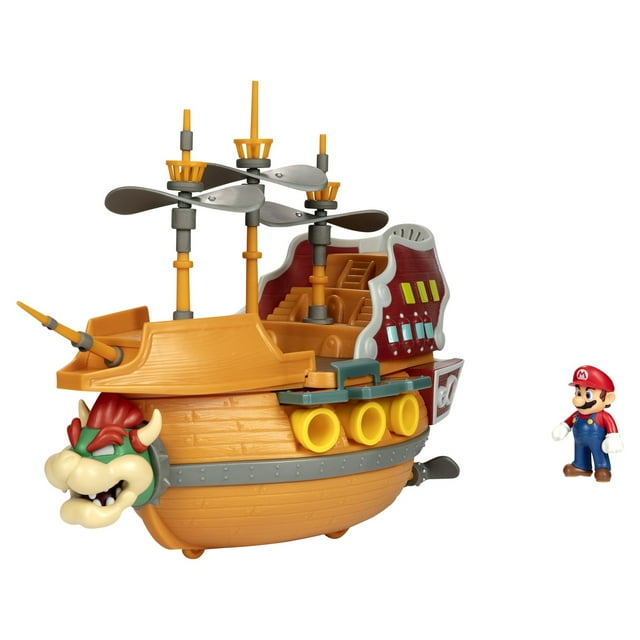 Nintendo Super Mario Deluxe Bowser's Air Ship Playset with Mario Action ...