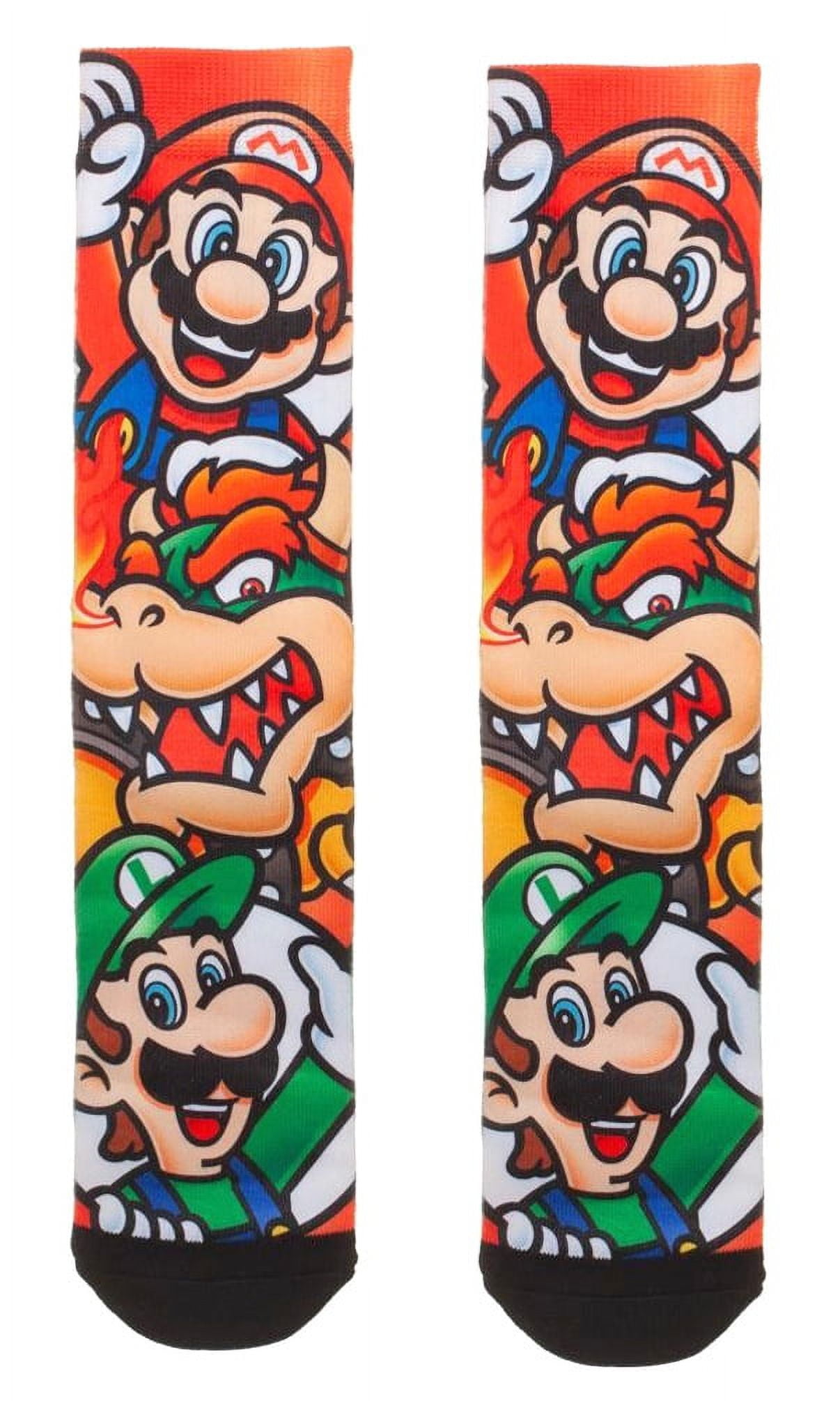 Nintendo Bros Super Mario, Luigi & Bowser Sublimated Print Adult Crew ...