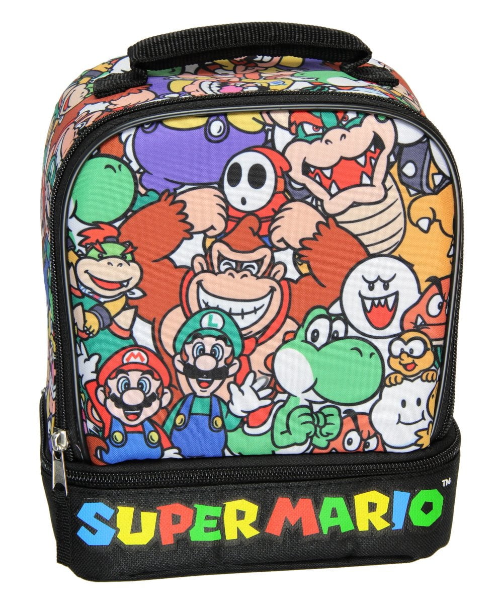 Super Mario Lunch Box Soft Kit Dual Compartment Insulated Cooler ...