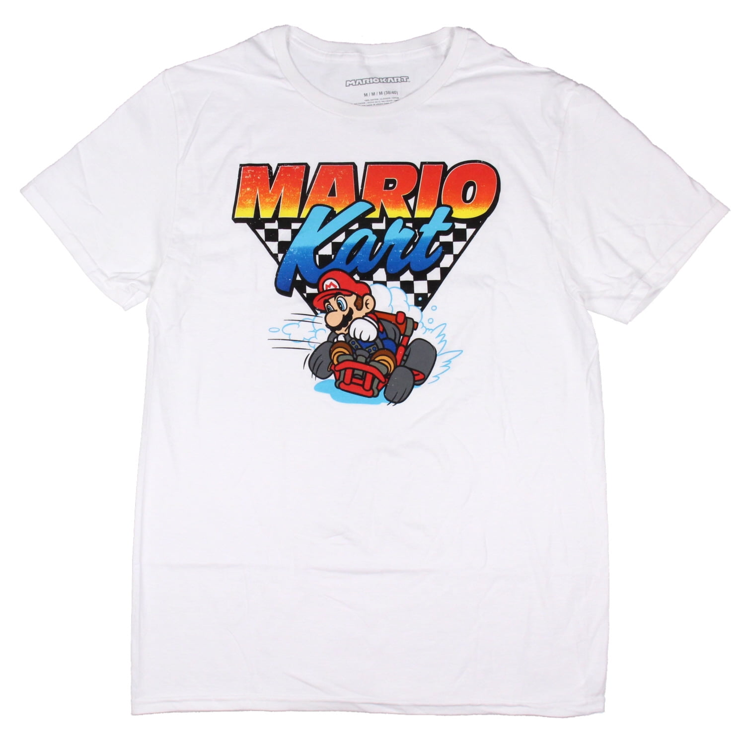 Nintendo Super Mario Men's Mario Kart Team Driver Checkered Flag T ...