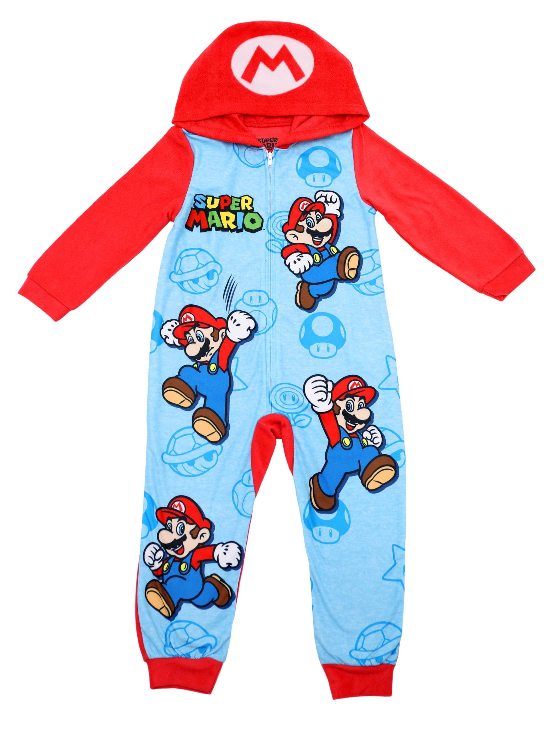 Nintendo Super Mario Onesie Pajamas for Boys -Fleece Novelty One-Piece ...