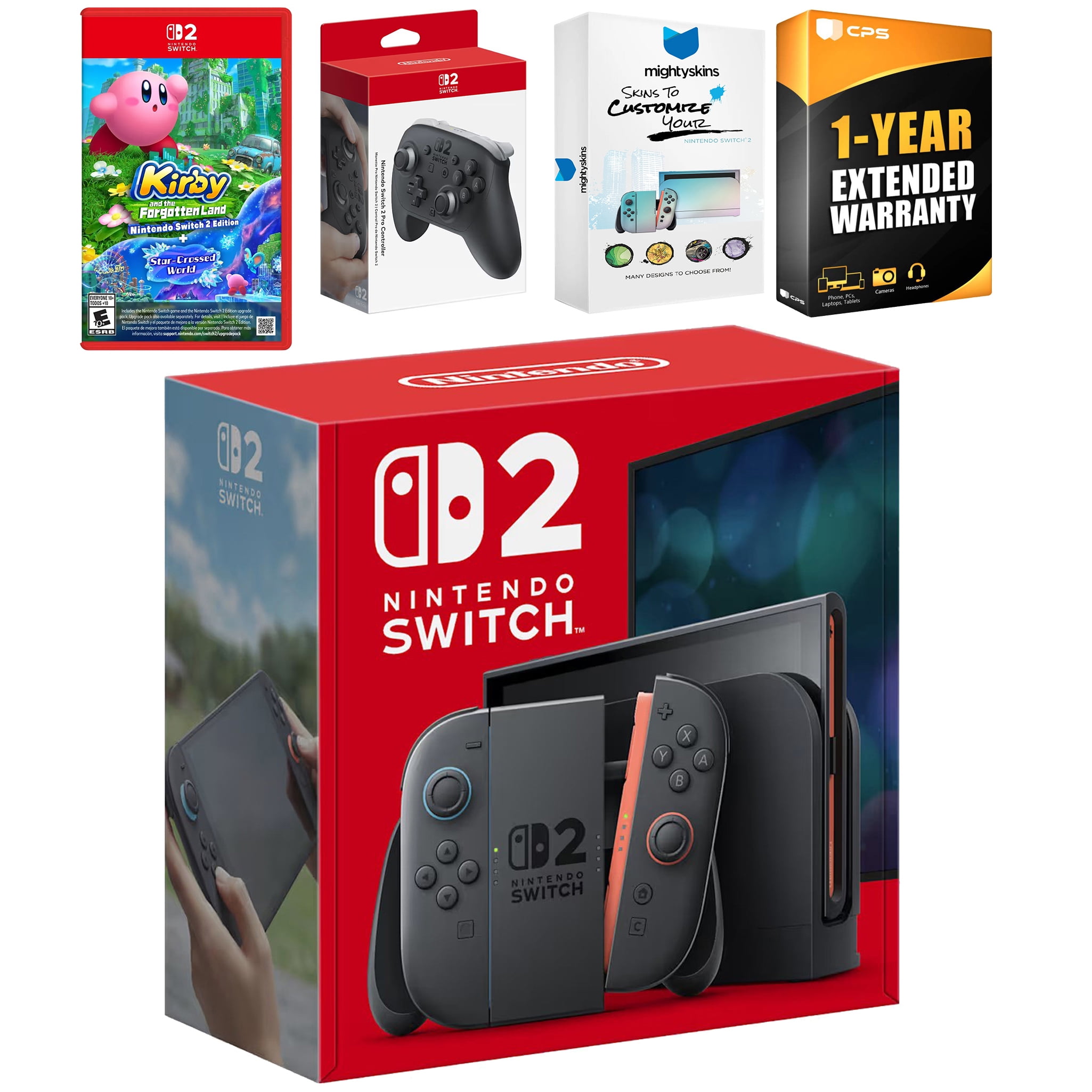 Nintendo Switch 2 Console with Kirby the Forgotten Land, Pro Controller ...