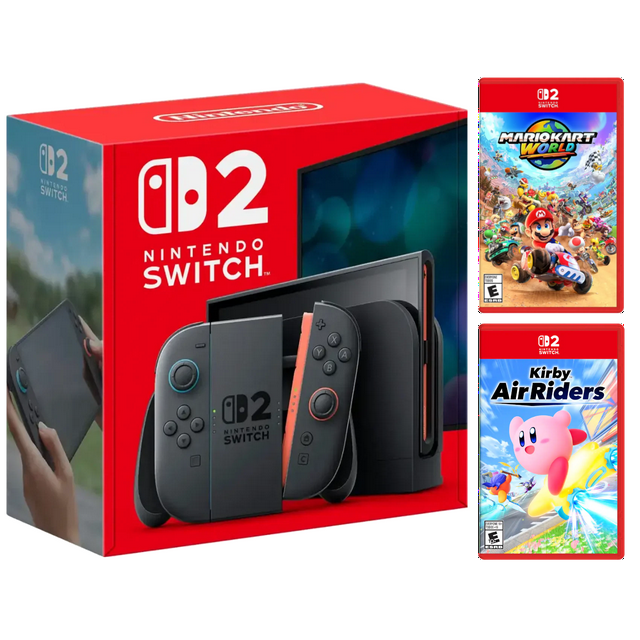 Nintendo Switch 2 Gaming Console with Mario Kart World and Kirby Air ...