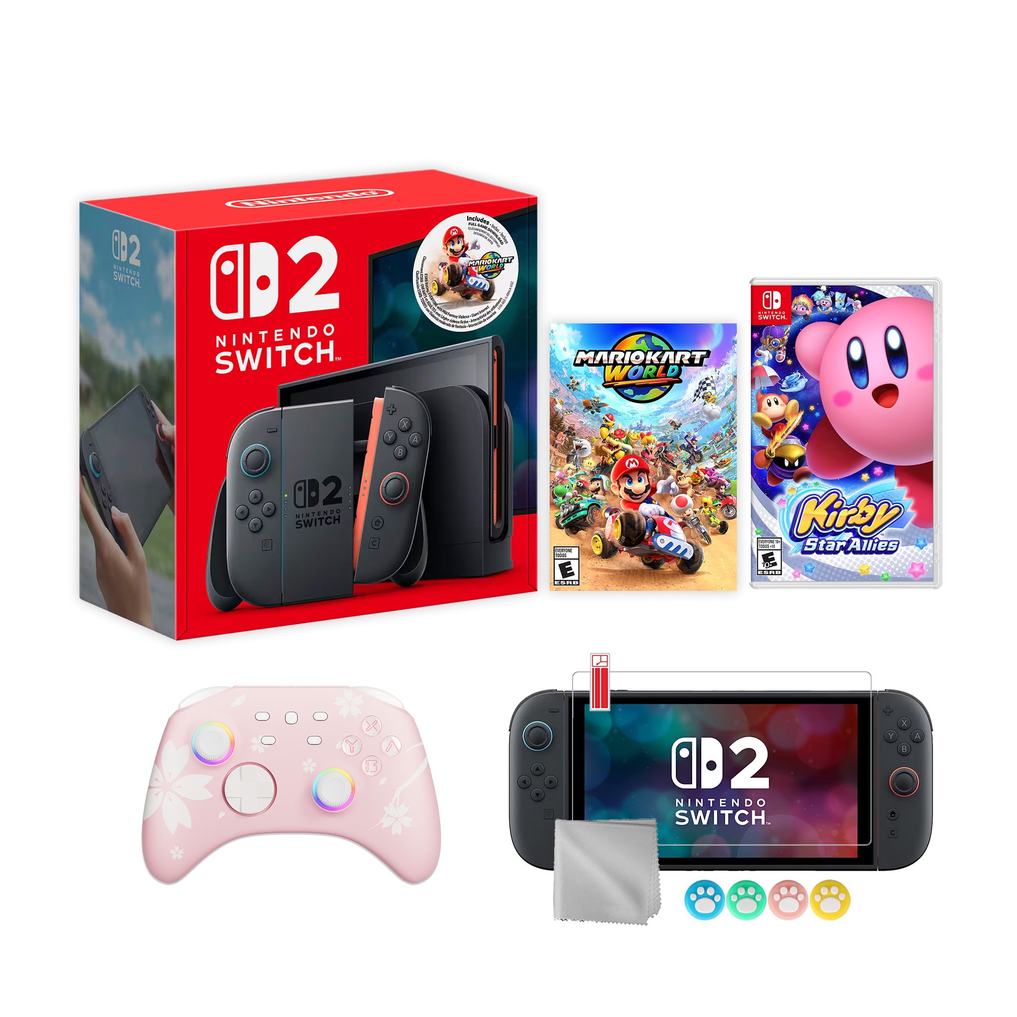Nintendo Switch 2 Mario Kart World Bundle 256GB 7.9-Inch 1080P Screen ...