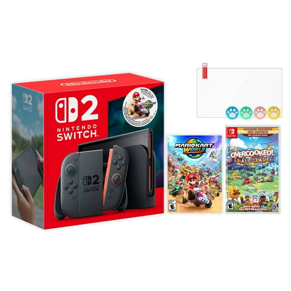 Nintendo Switch 2 Mario Kart World Bundle 256GB 7.9-Inch 1080P Screen ...