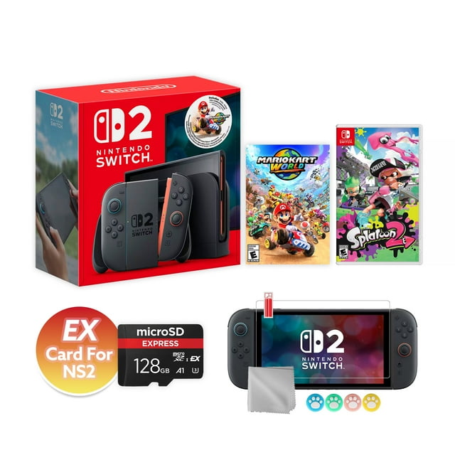 Nintendo Switch 2 Mario Kart World Bundle 256GB 7.9-Inch 1080P Screen ...
