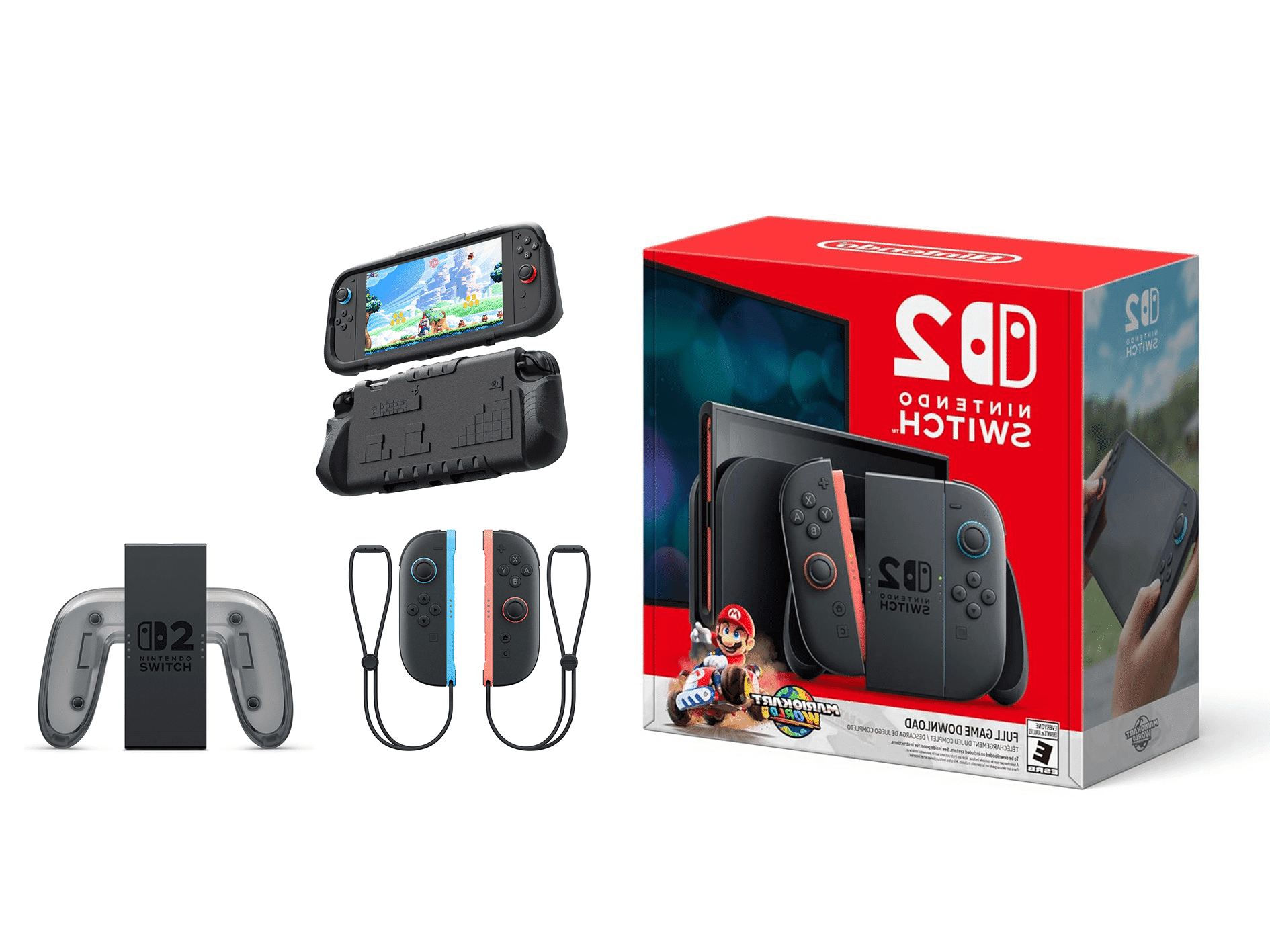 Nintendo Switch 2 + Mario Kart World Bundle + Joy-Con 2 (L)/(R) Light ...