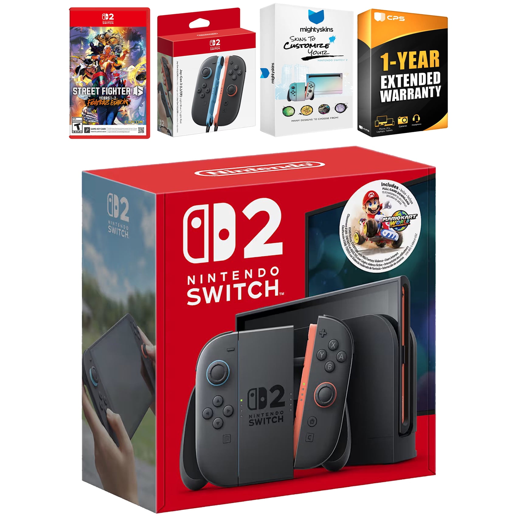 Nintendo Switch 2 + Mario Kart World Bundle with Street Fighter 6 ...
