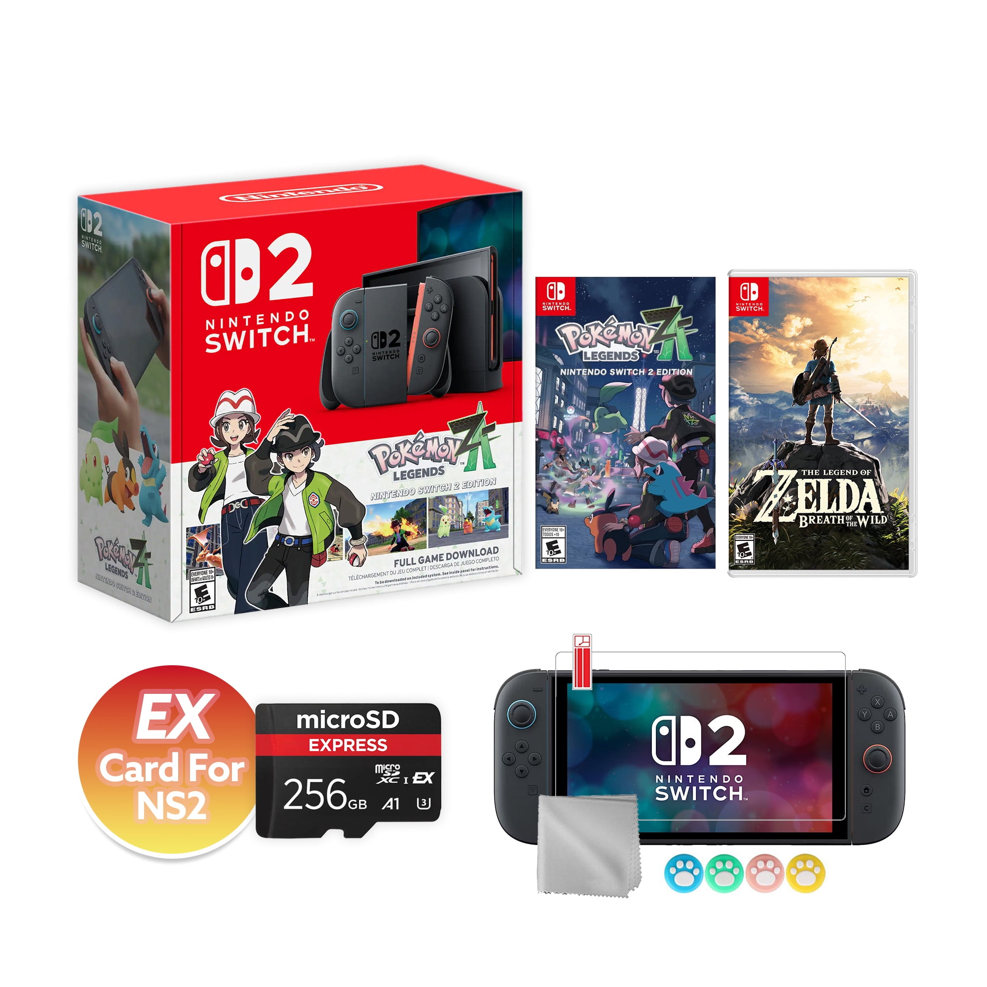 Nintendo Switch 2 Pokemon Legends: Z-A Bundle 256GB + 256GB MicroSD EX Card For NS2, 7.9-Inch ...
