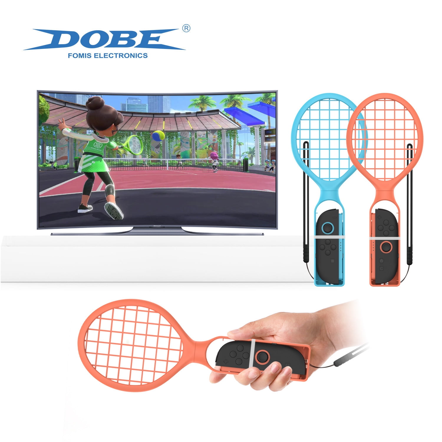 Nintendo Switch 2 Tennis Racket Grip - Universal for Switch/OLED Left & Right Small Controllers ...