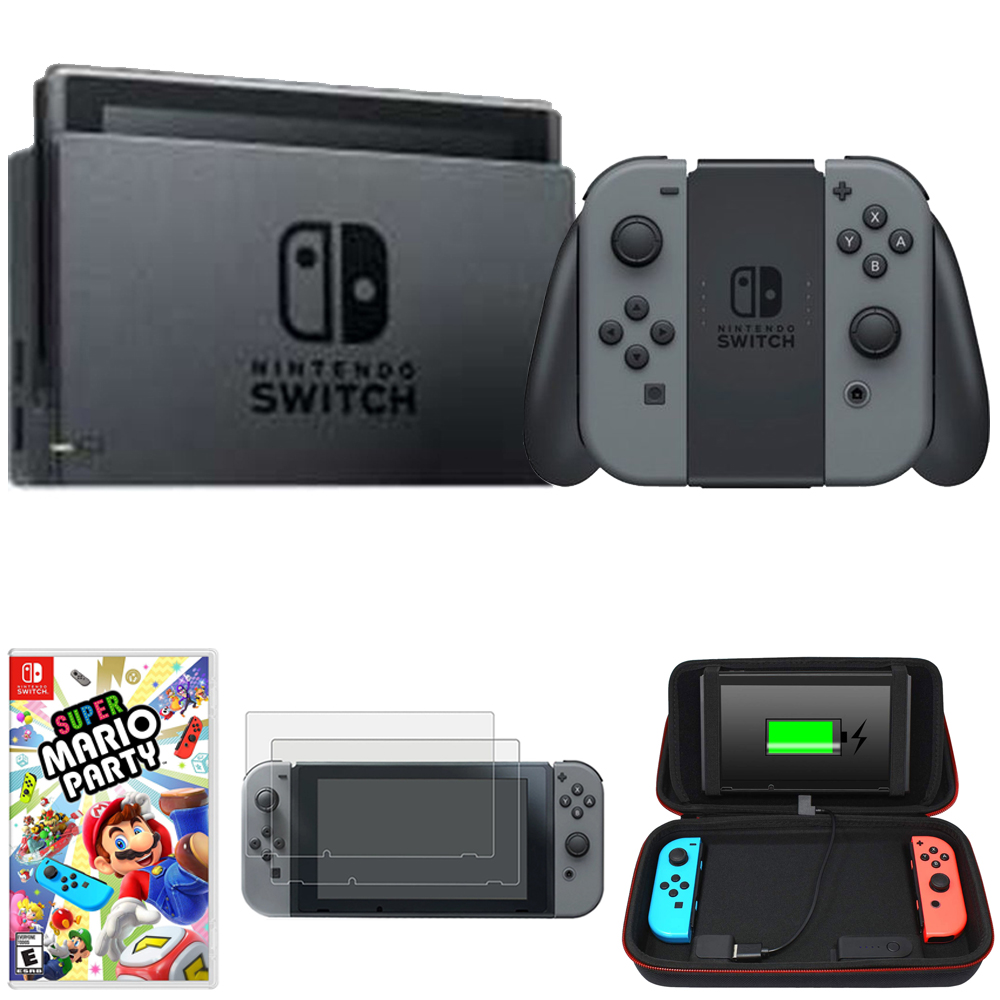 Nintendo Switch 32 GB Console with Gray Joy Con (HACSKAAAA) + Nintendo ...