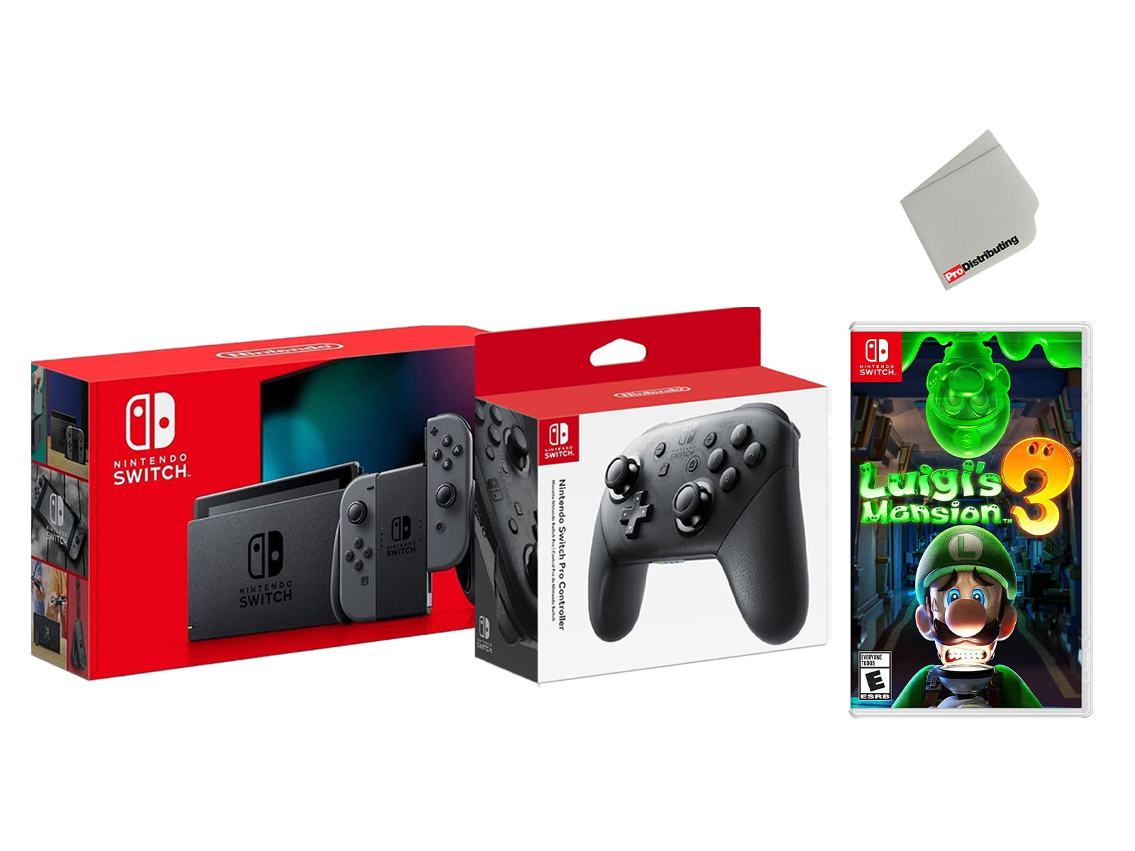 Nintendo Switch 32gb Console Gray Joy Con Bundle With Wireless Pro