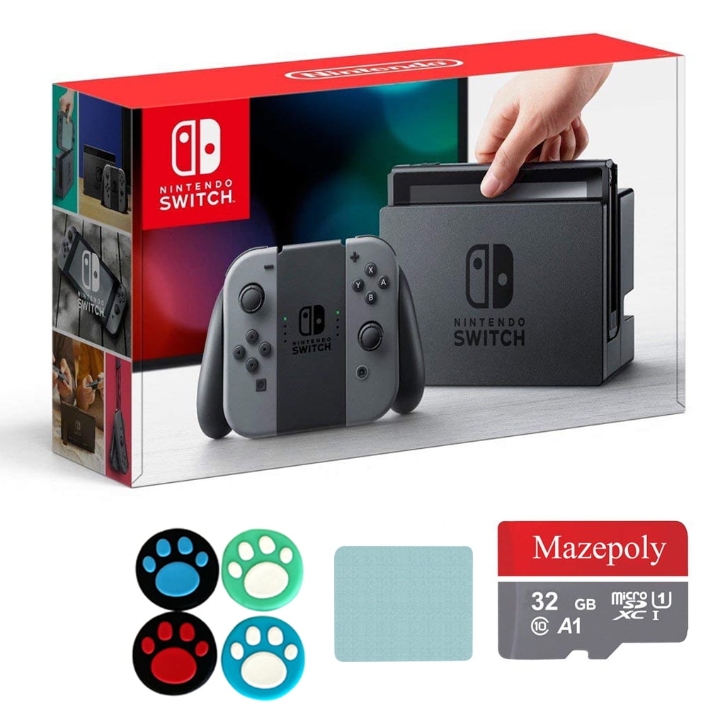 Nintendo Switch 32gb Console Gray Joy Con With Mazepoly Accessories