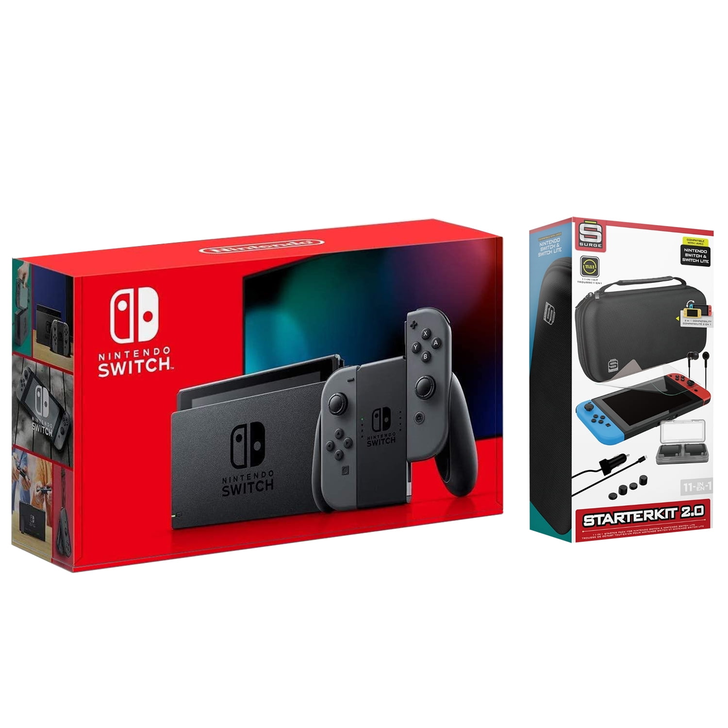 Nintendo Switch 32GB Console Gray Joy-Con with Surge 11-In-1 Accessory ...
