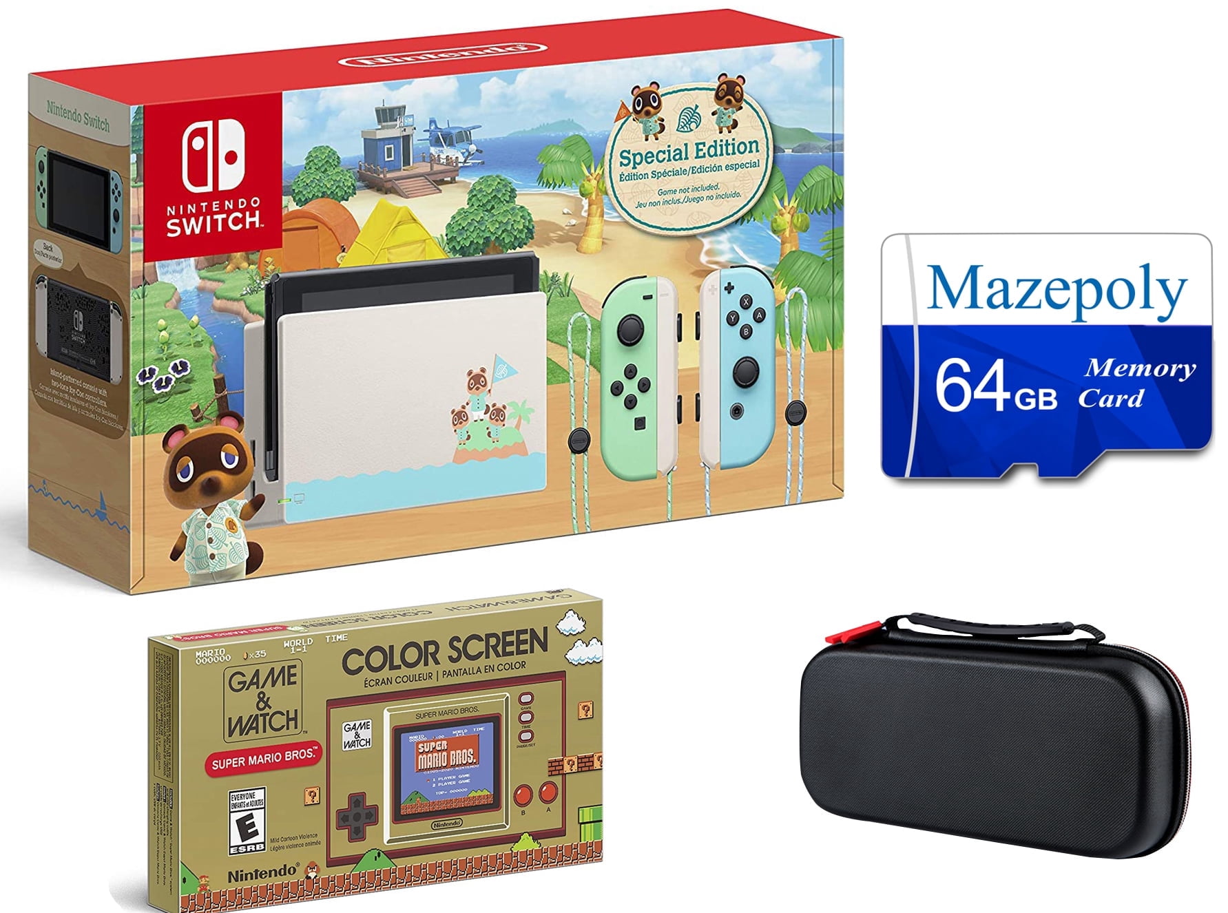 Nintendo Switch Bundle w/Case, Memory Card and Game & Watch: Nintendo ...