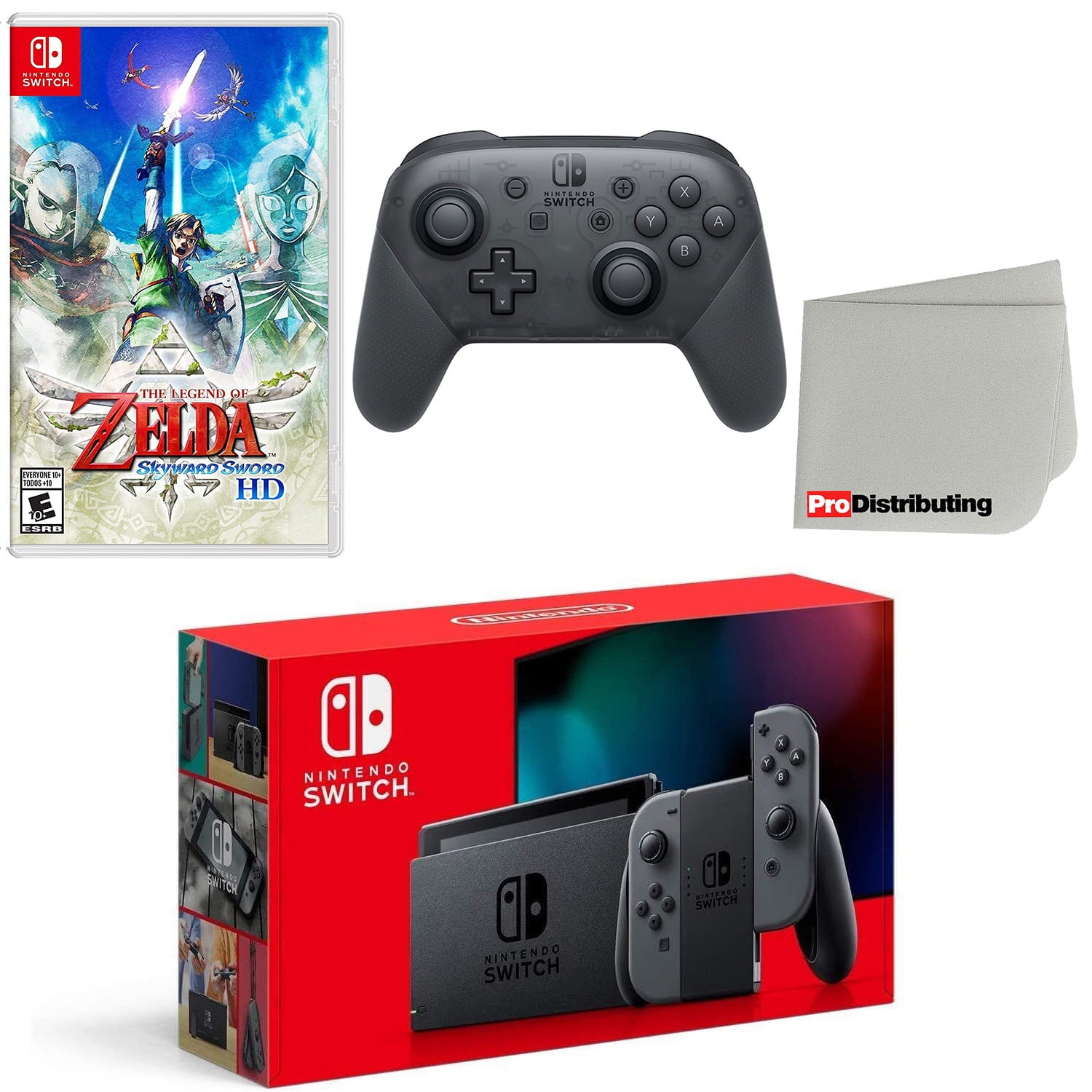 Nintendo Switch Console Gray with Extra Wireless Controller, The Legend ...