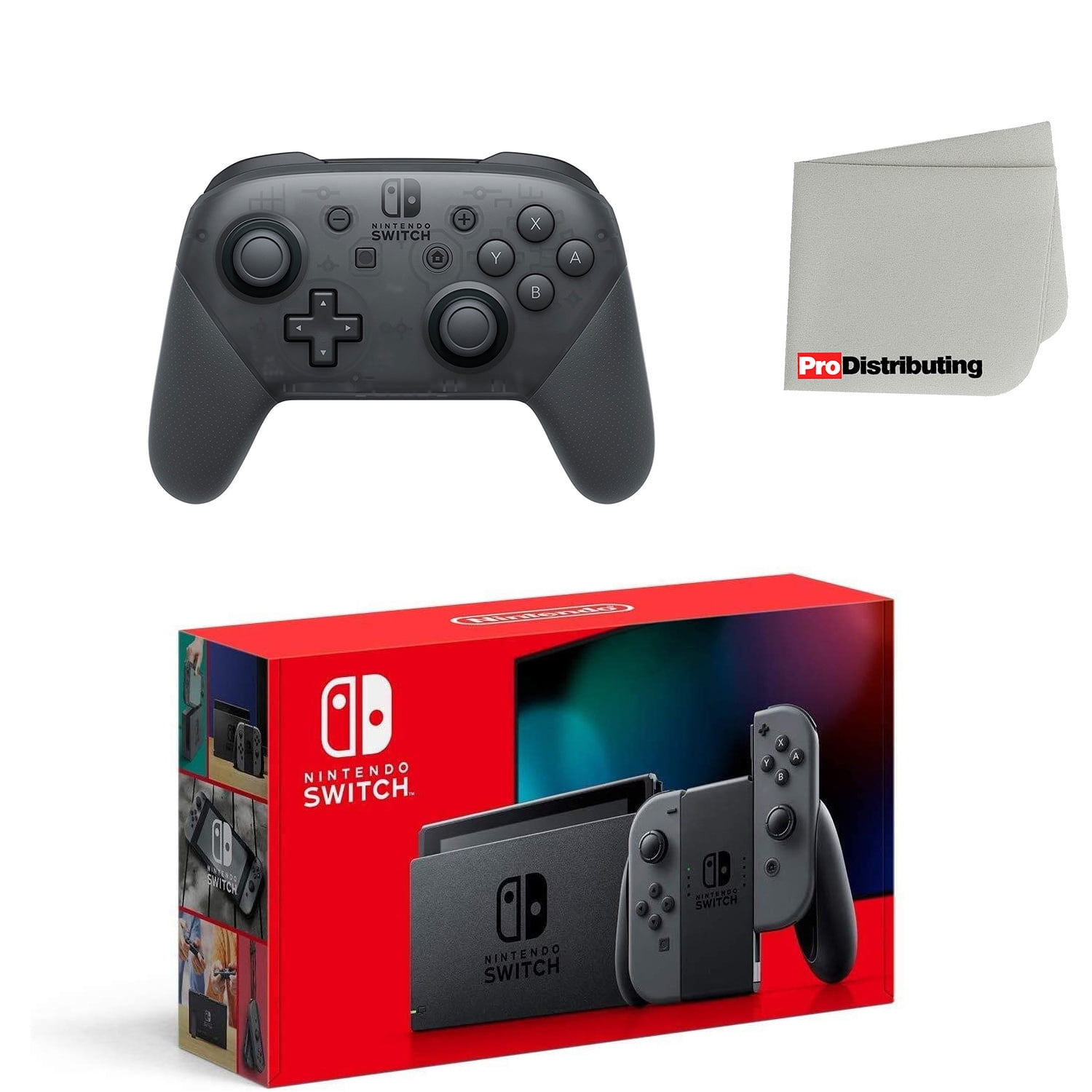 Nintendo Switch Console Gray with Extra Wireless Controller and Screen ...