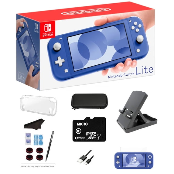 Nintendo Switch Lite Console - 5.5” LCD, 32GB Internal +128GB SD, Blue ...