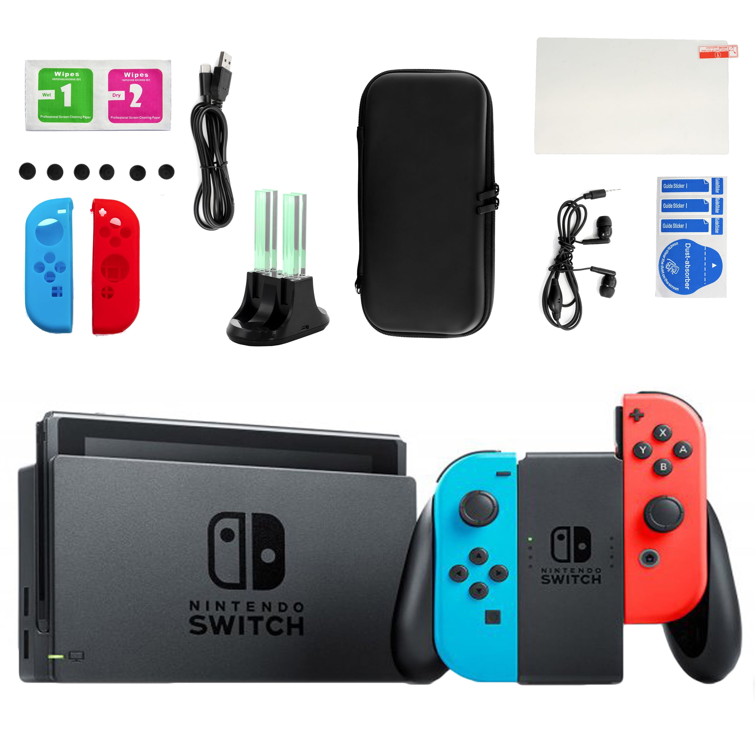 Nintendo Switch Console in Neon with Accessories Kit - Walmart.com