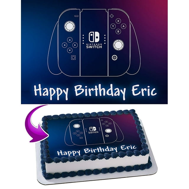 Nintendo Switch Edible Cake Image Topper Personalized Birthday Party 1/ ...