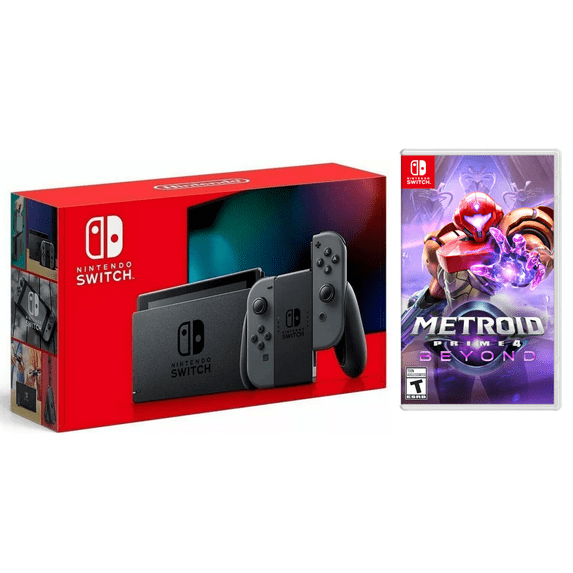 Nintendo Switch Gray Console with Metroid Prime 4 Game Bundle (Region ...