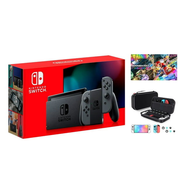 Nintendo Switch Gray Jon-Con Console, 32GB Internal Storage, Bundle ...