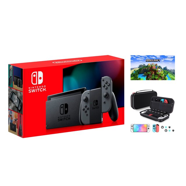 Nintendo Switch Gray Jon-Con Console, 32GB Internal Storage, Bundle ...