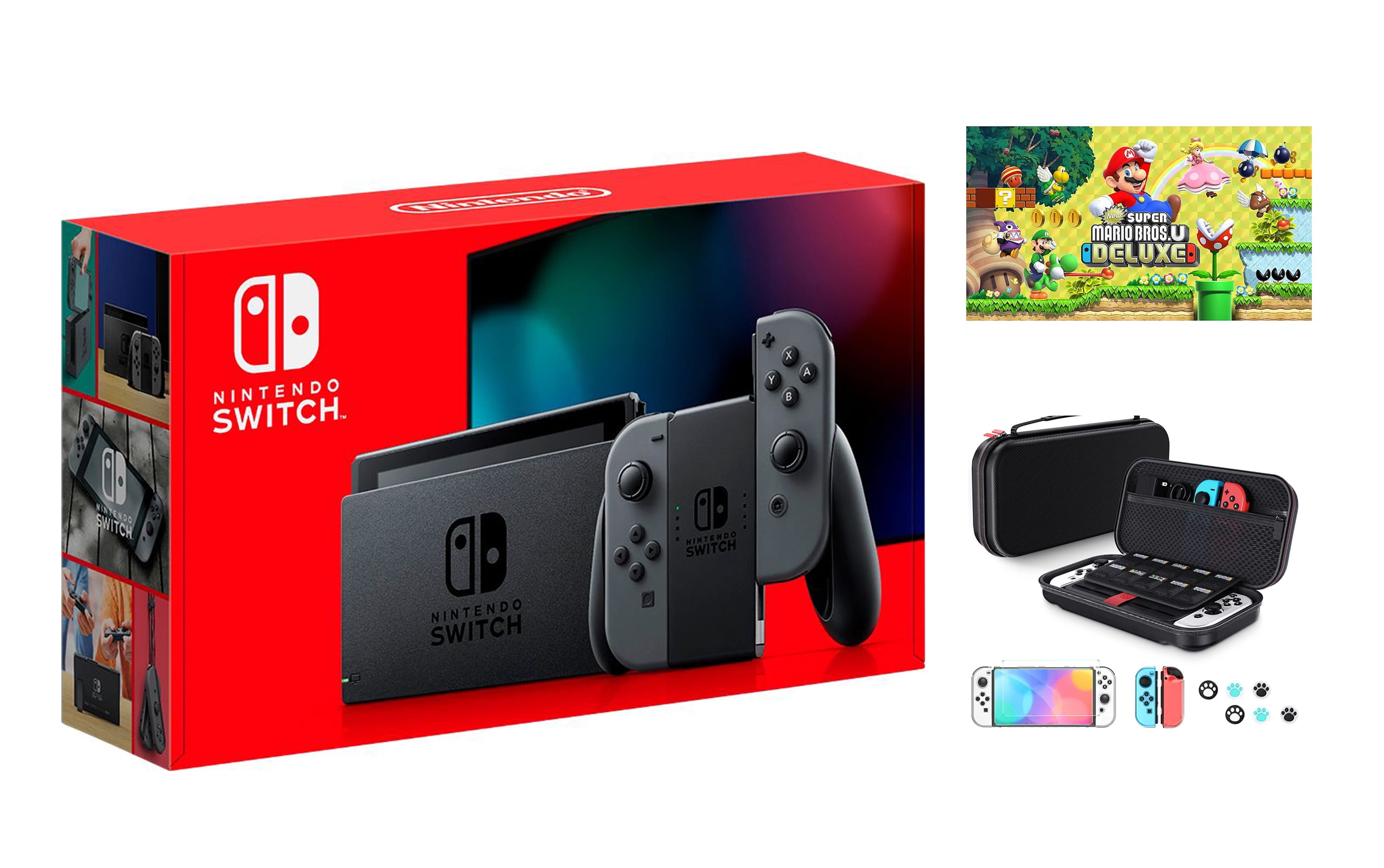 Nintendo Switch Gray Jon-Con Console, 32GB Internal Storage, Bundle ...