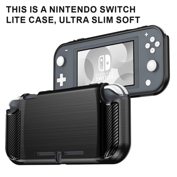 Nintendo Switch Lite Case TPU Protective Case and Grip Dockable Carbon ...
