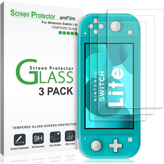 Nintendo Switch Lite Screen Protector (3 Pack), amFilm Premium Tempered ...