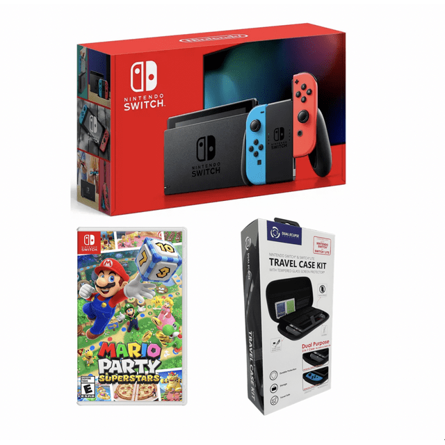 Nintendo Switch Console System Pack: Neon Blue/Red, Mario Party ...