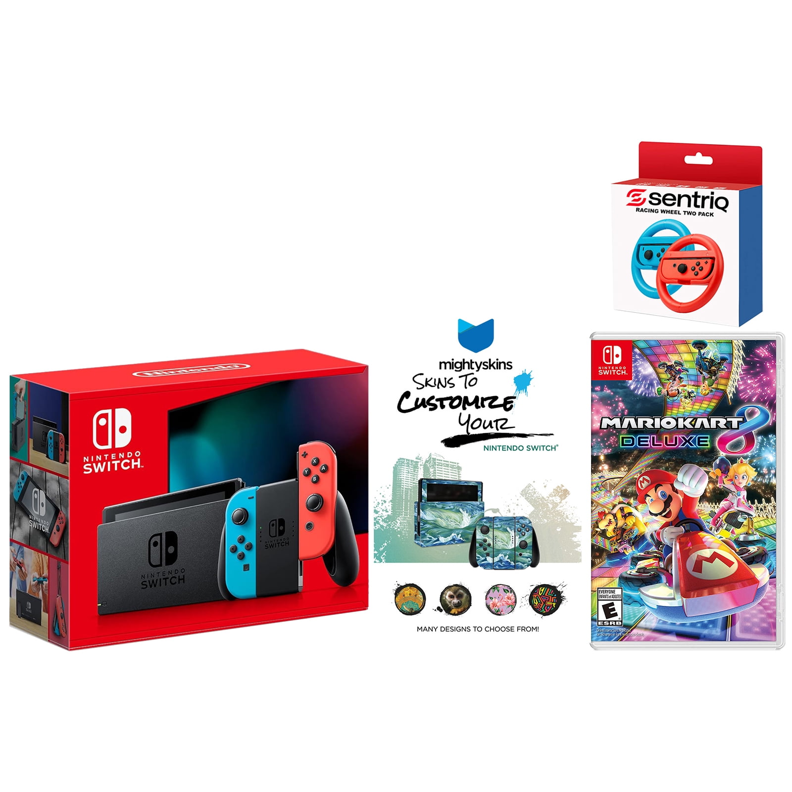 Nintendo Switch Neon Console Bundle with Mario Kart 8 Deluxe + Sentriq ...