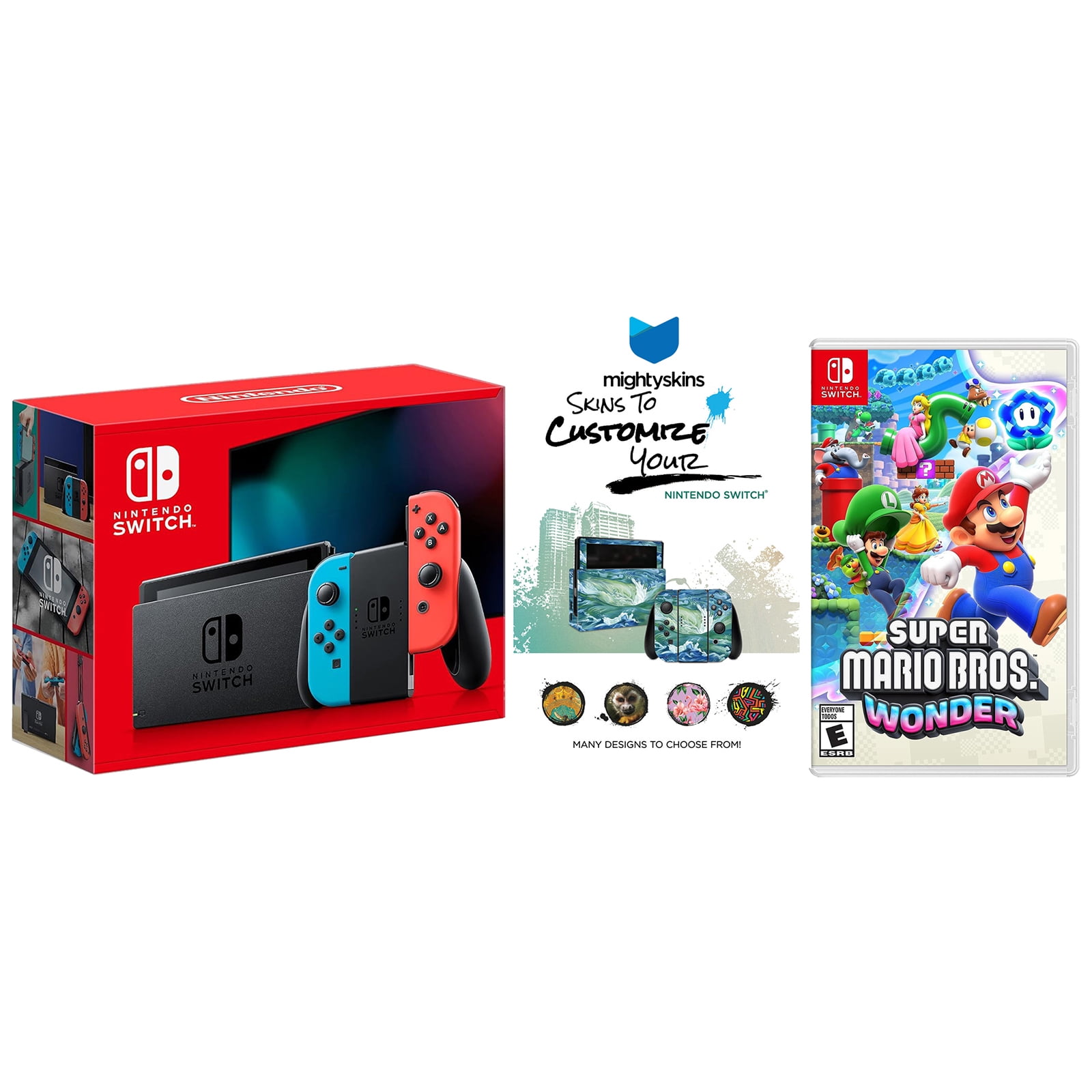 Nintendo Switch Neon Console with Super Mario Bros Wonder Game and ...