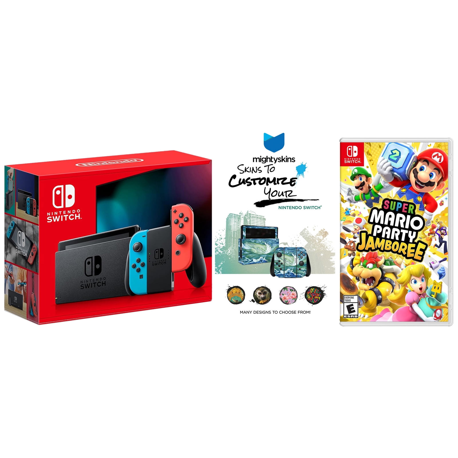 Nintendo Switch Neon Console with Super Mario Party Jamboree and ...