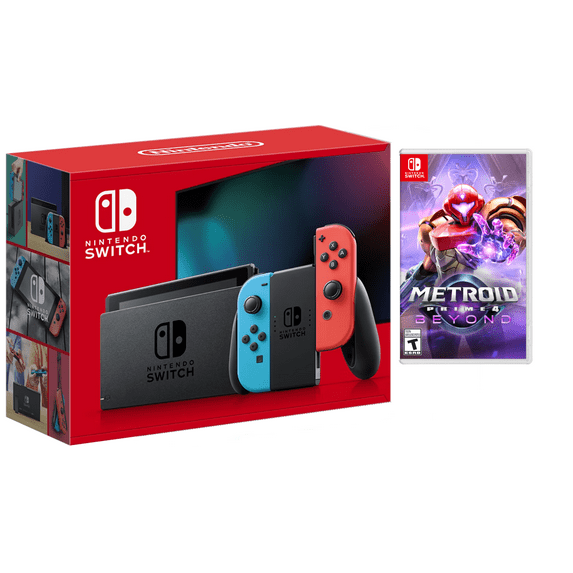 Nintendo Switch Neon Gaming Console with Metroid Prime 4 Game Bundle ...