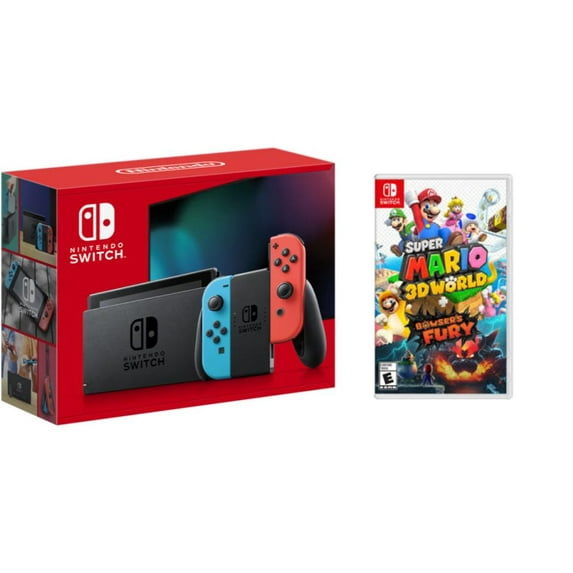 Nintendo Switch Neon Gaming Console with Super Mario 3d World and ...