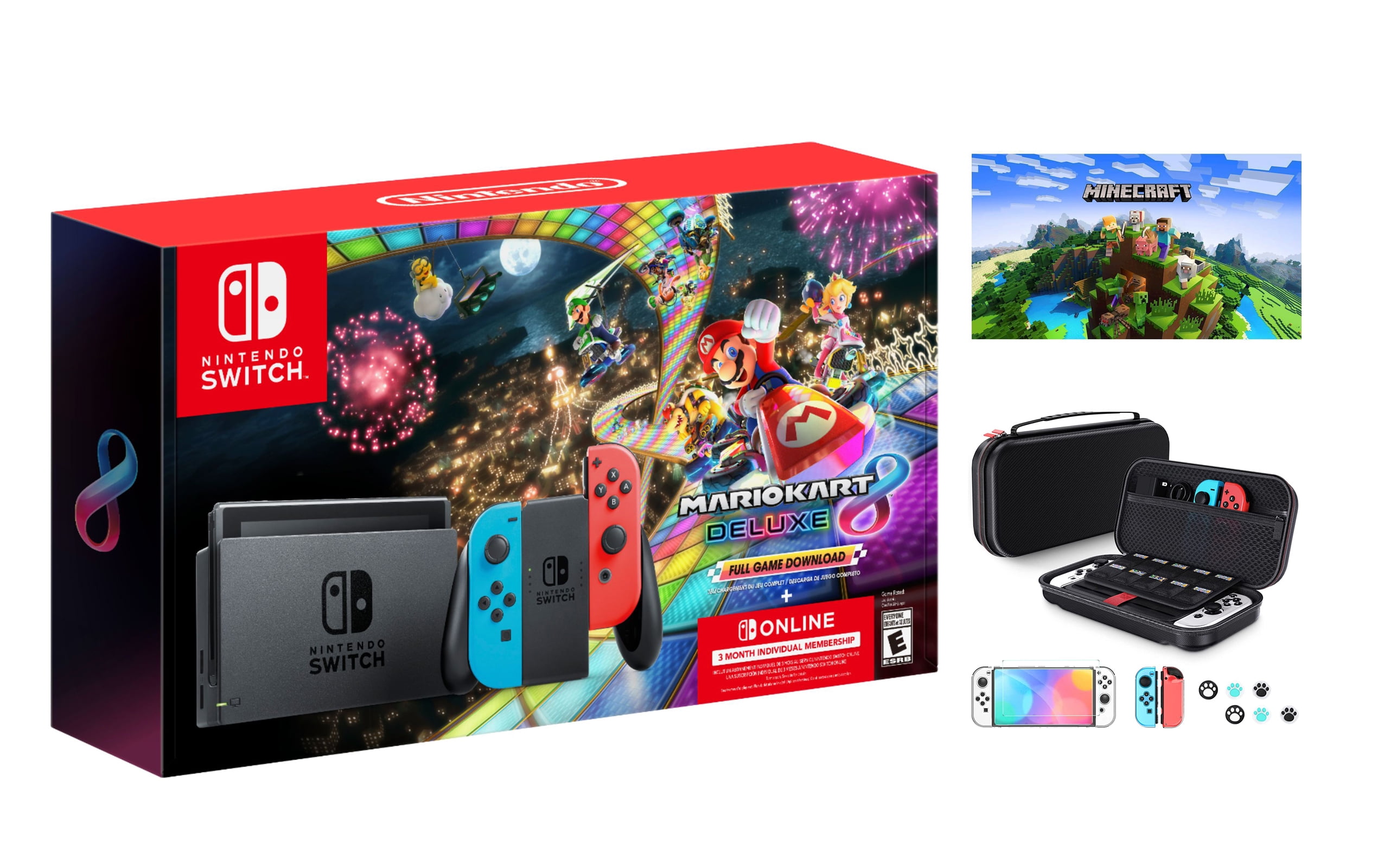 Nintendo Switch Neon JoyCons Mario Kart 8 Game, 32GB Internal Storage ...