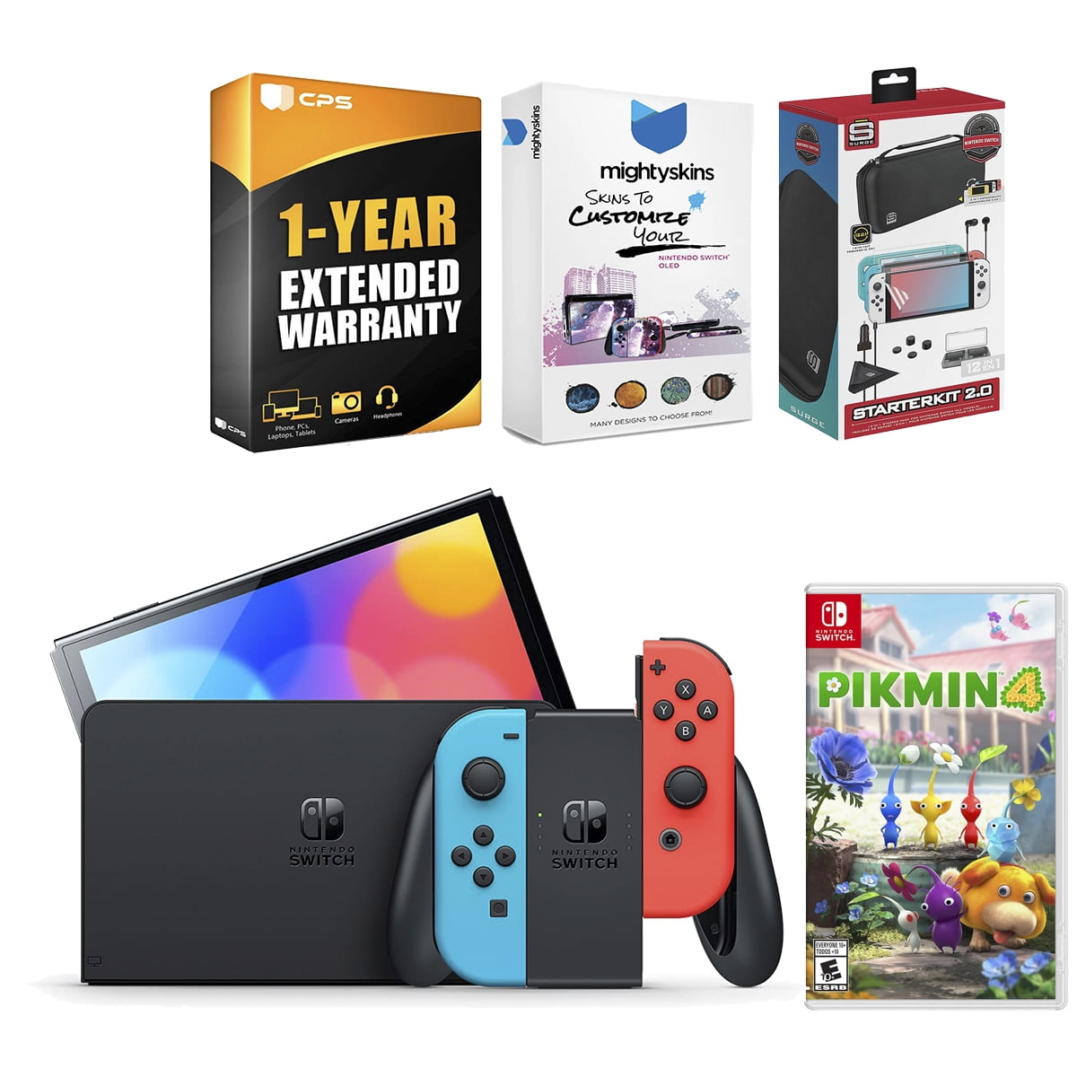 Nintendo Switch Neon OLED Console with Pikmin 4, Surge Accessory Gaming ...
