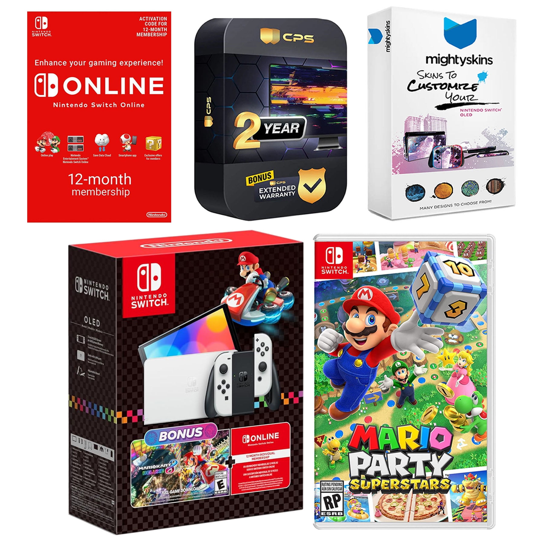 Nintendo Switch OLED Console Mario Kart 8 Bundle with Mario Party ...