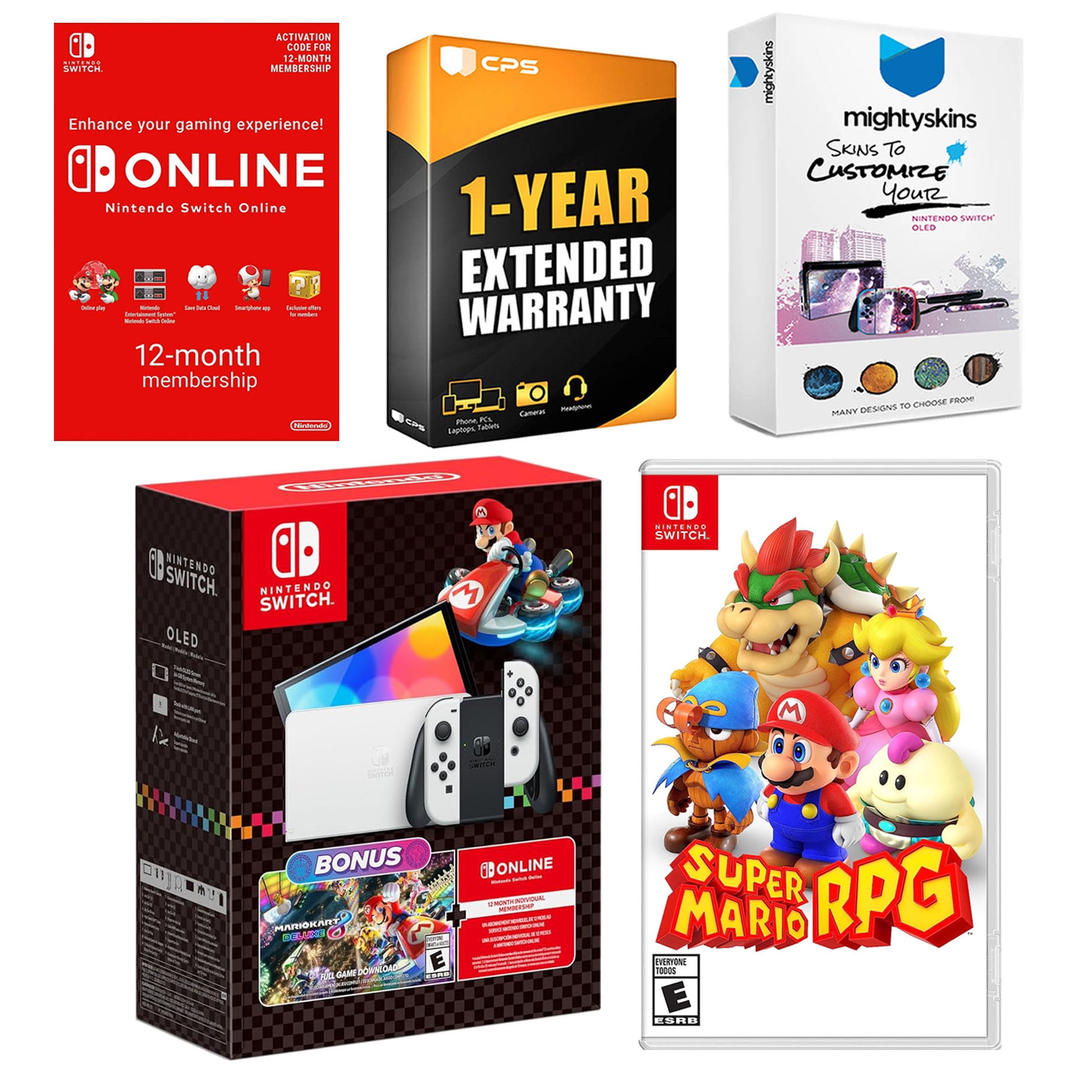 Nintendo Switch OLED Console Mario Kart 8 Bundle with Super Mario RPG ...
