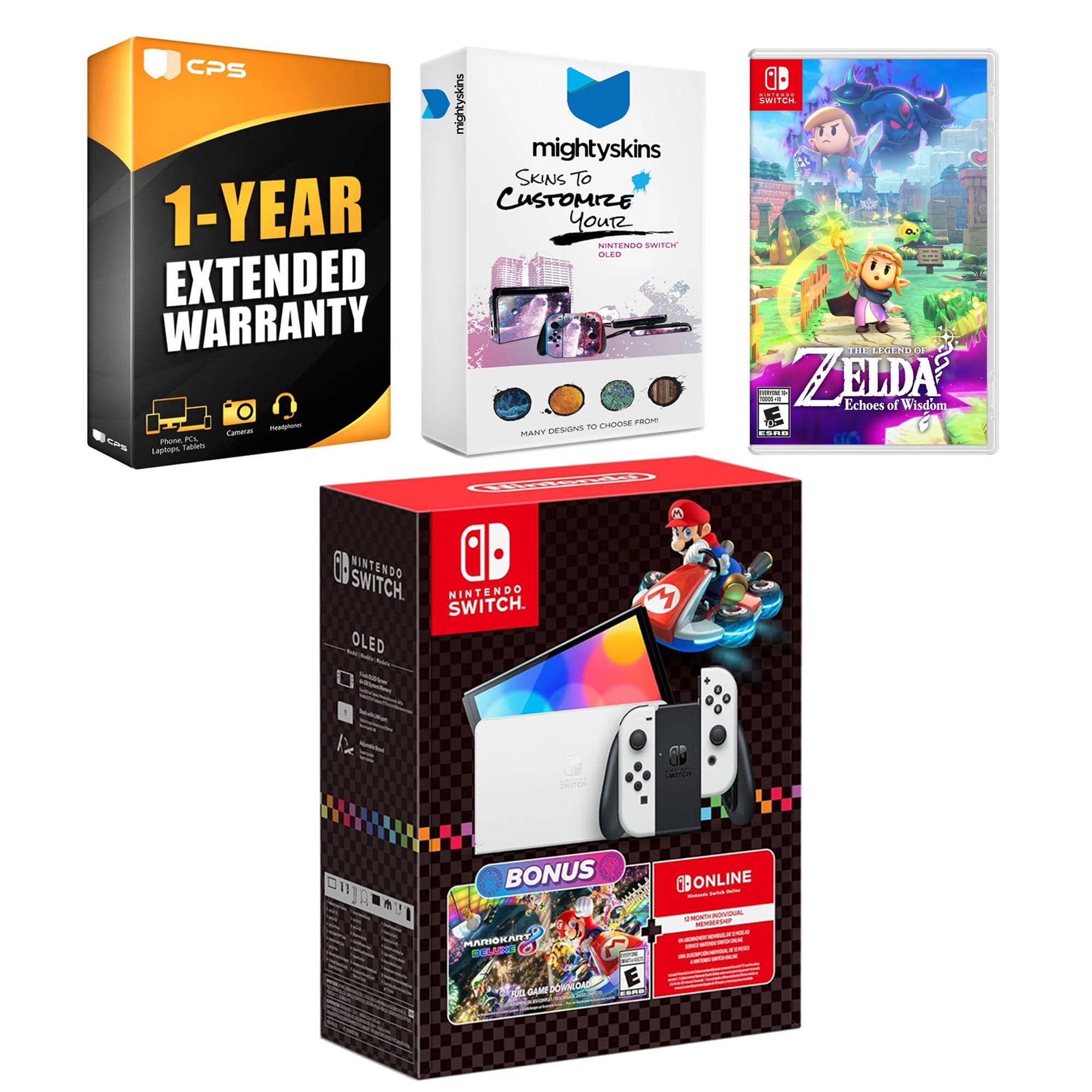 Nintendo Switch OLED Console Mario Kart 8 Deluxe Bundle with The Legend Of Zelda: Echoes Of ...