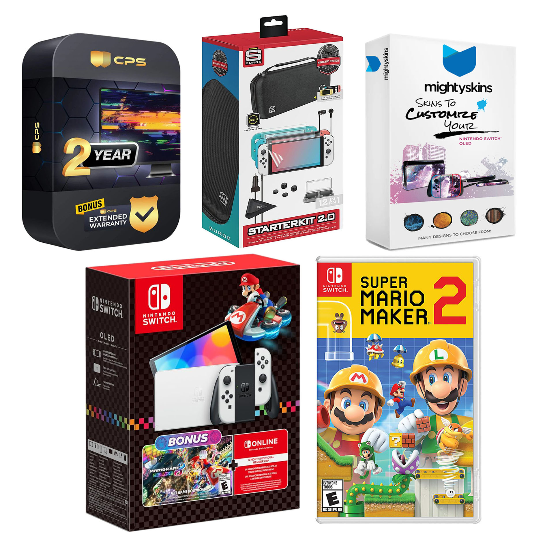 Nintendo Switch OLED Console Mario Kart 8 Deluxe Bundle with Mario ...