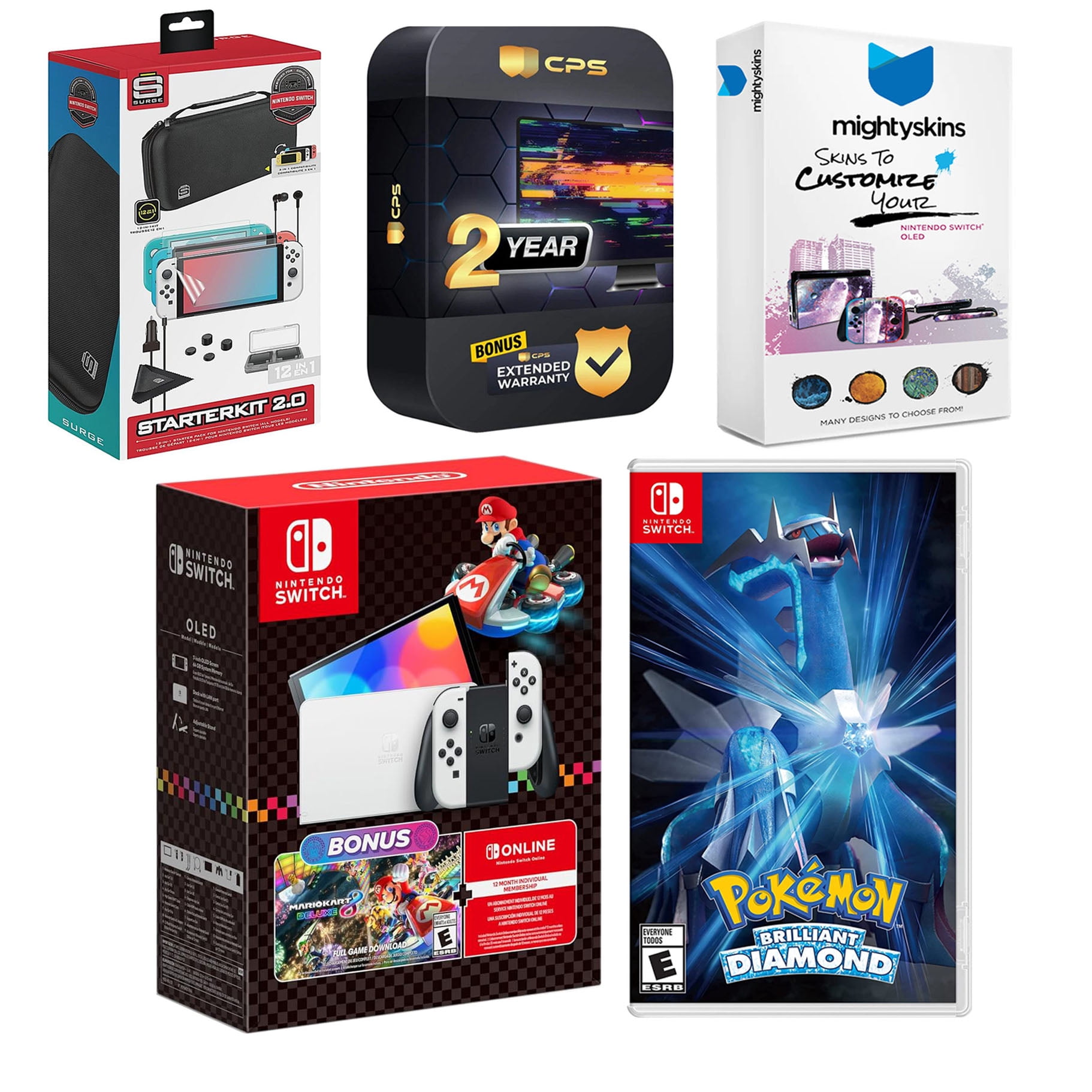 Nintendo Switch OLED Console Mario Kart 8 Deluxe Bundle with Pokemon ...