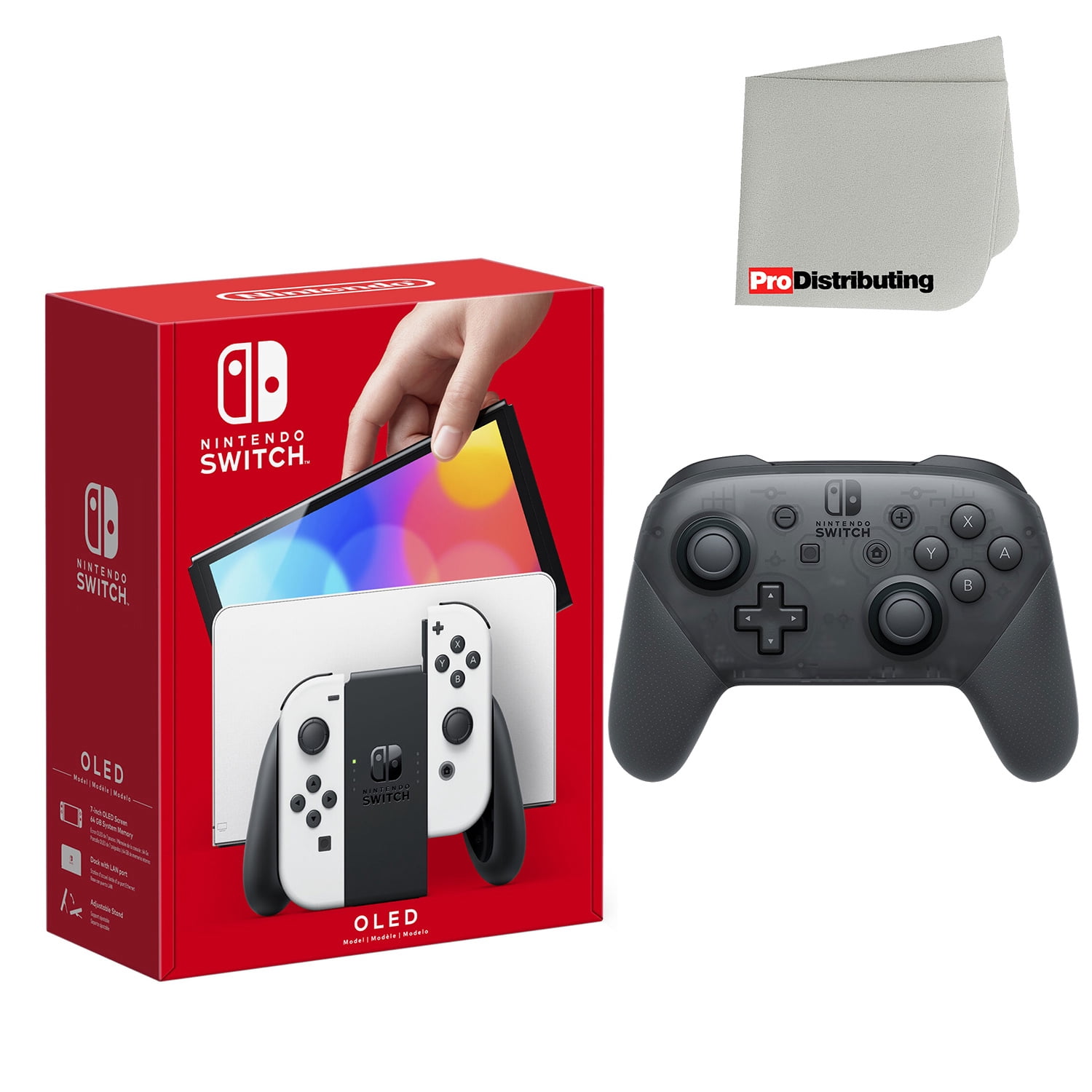 Nintendo Switch OLED Console White with Extra Wireless Controller and ...